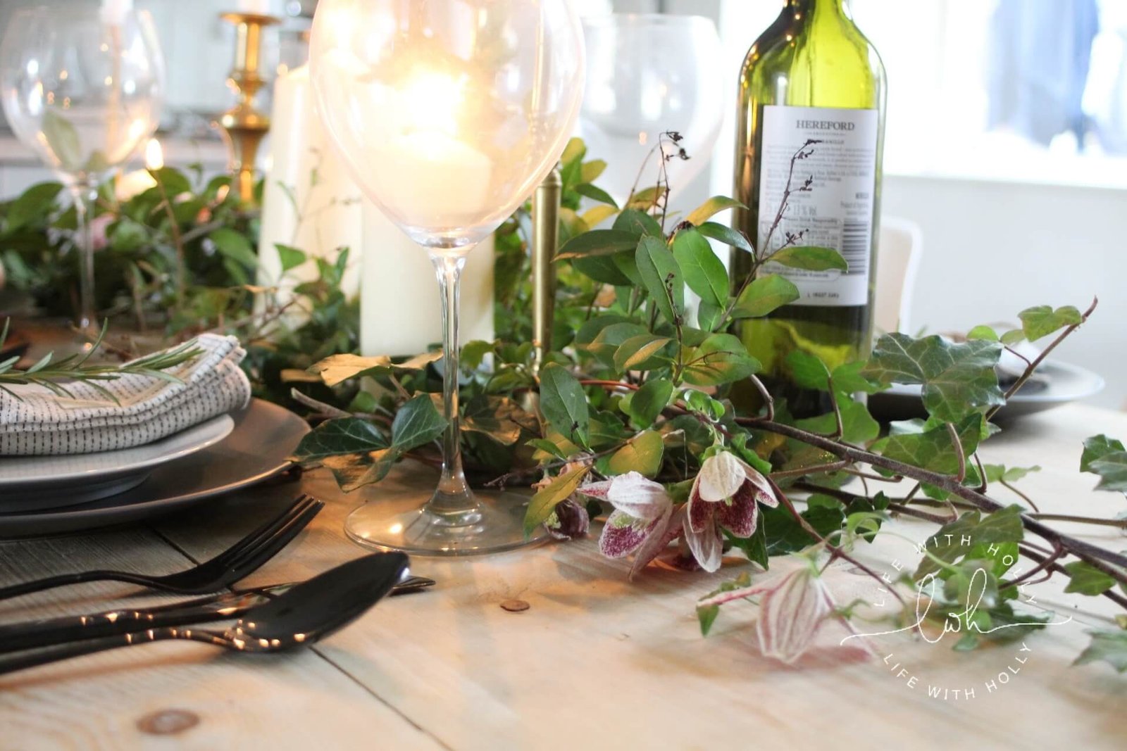 Easy Rustic Foliage Table Decoration Tutorial - Life with Holly