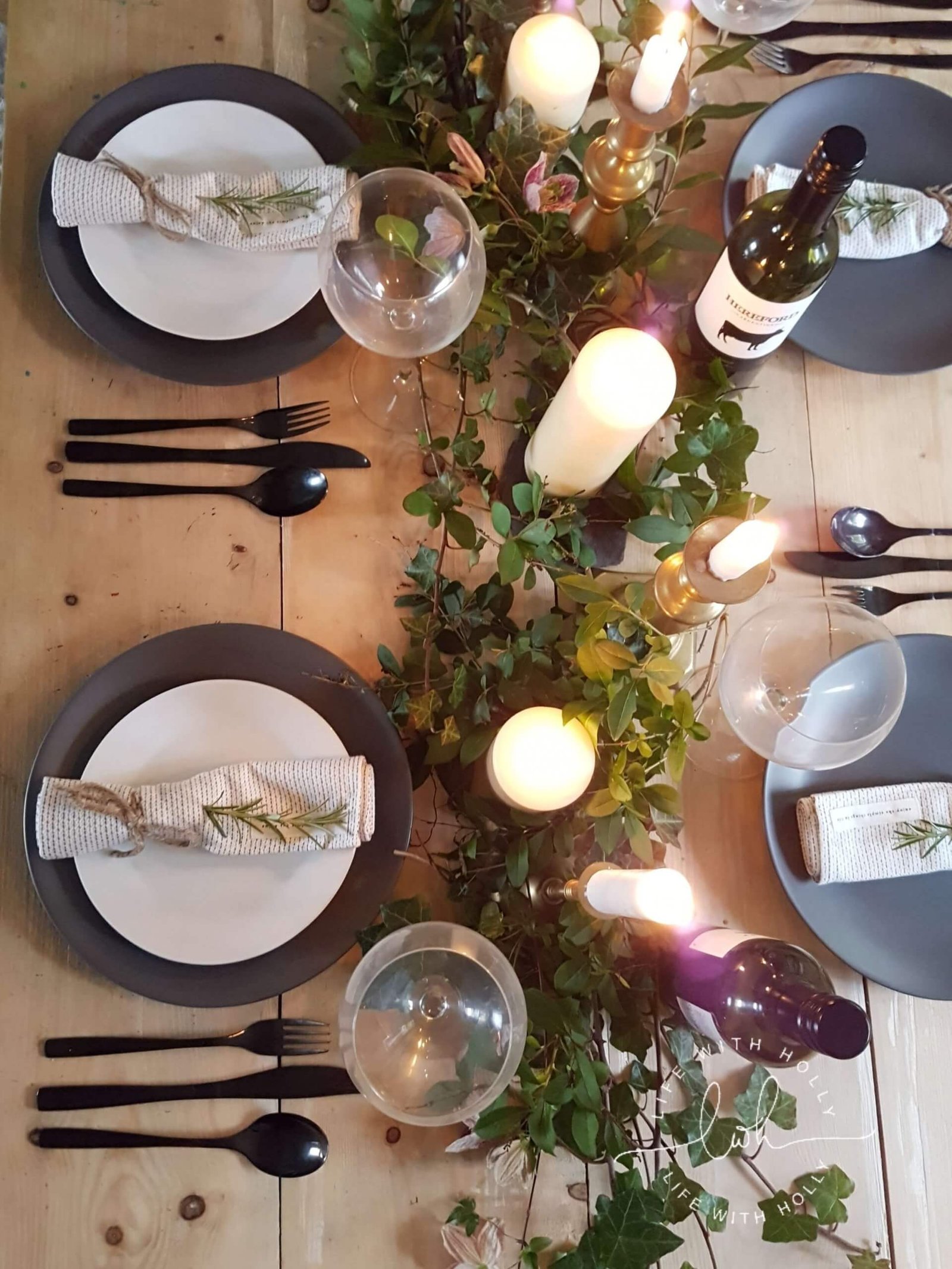 Easy Rustic Foliage Table Decoration Tutorial - Life with Holly