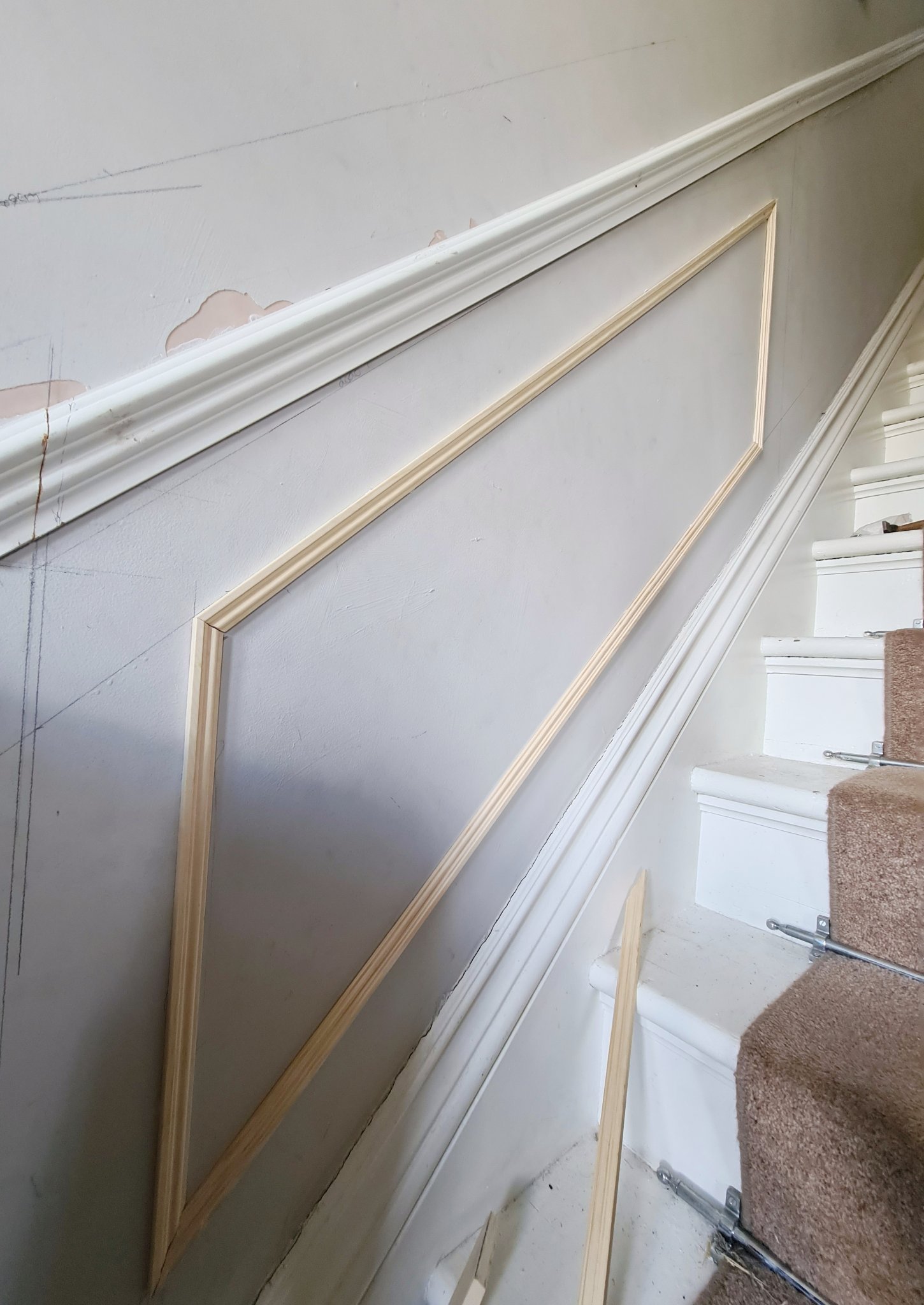 Easy to Follow Tutorial - How to Panel a Staircase - Life with Holly